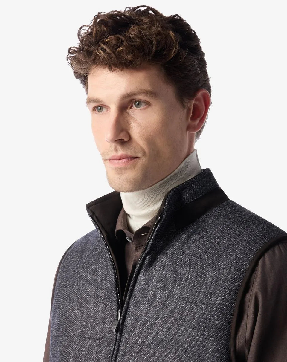Patterned wool twill waistcoat Patterned wool twill waistcoat